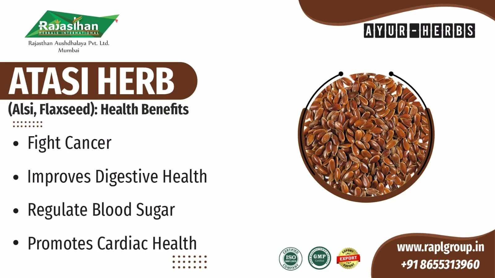 Atasi Herb (Alsi,Flaxseed): Health Benefits: Rajasthan Aushdhalaya